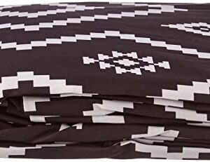 Amazon Basics Microfiber Duvet Cover 3 Piece Set, Black Aztec, Printed, 230 x 220cm/50 x 80cm x 2