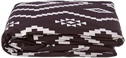 Amazon Basics Microfiber Duvet Cover 3 Piece Set, Black Aztec, Printed, 230 x 220cm/50 x 80cm x 2