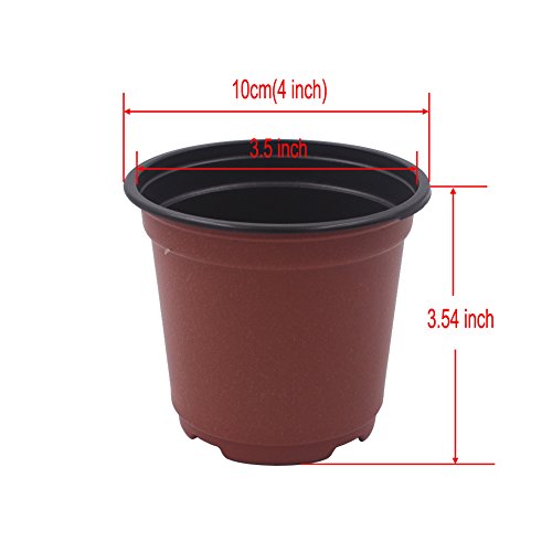 HAZOULEN 4" Plastic Plants Pots for Starting Seeds Seedlings, 50 Pack