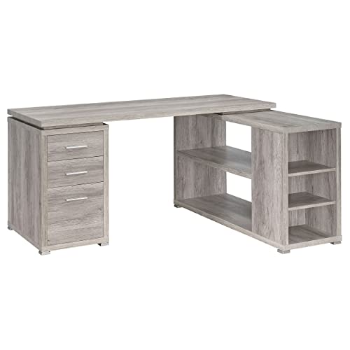 Coaster Home Furnishings Yvette L-Shape Grey Driftwood Office Desk (801516)