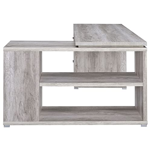 Coaster Home Furnishings Yvette L-Shape Grey Driftwood Office Desk (801516)