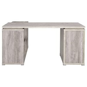 Coaster Home Furnishings Yvette L-Shape Grey Driftwood Office Desk (801516)