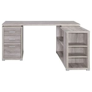 Coaster Home Furnishings Yvette L-Shape Grey Driftwood Office Desk (801516)