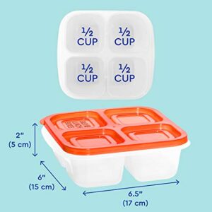 EasyLunchboxes® - Bento Snack Boxes - Reusable 4-Compartment Food Containers for School, Work and Travel, Set of 4 (Classic)