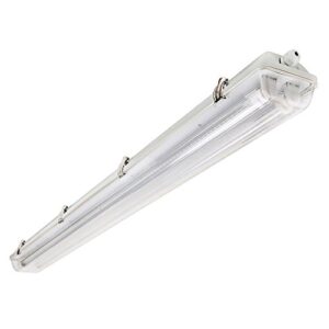 2 lamp led vapor proof fixture 36w (100w eq), 4700 lm (130lm/w), 5000k (daylight), ul & dlc, clear cover, waterproof, ip65, 120-277v, garage lighting, car wash, warehouse, walk in freezer