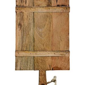 Creative Co-op Mango Wood Rope on Handle Cheese Board, Brown, 18x10