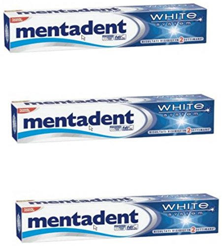 Mentadent"White System" Toothpaste 2.53 Fluid Ounce (75ml), Pack of 3