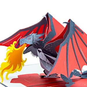 WOWPAPERART Dragon Fire - 3D Pop Up Greeting Card For All Occasions - Birthday, Love, Christmas - Ultimate Card for Dragon Lovers