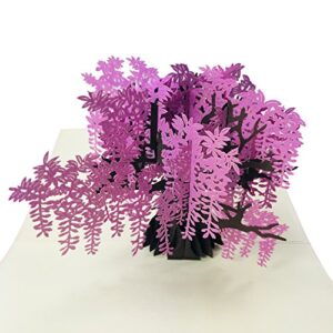 wowpaperart wisteria tree sympathy & condolence card (original) - 3d pop up greeting card