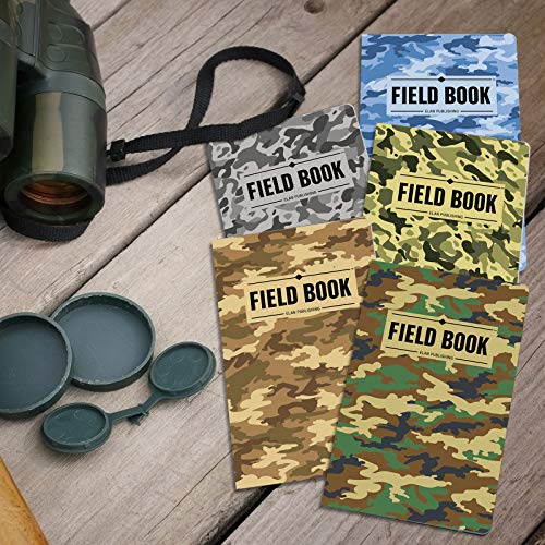 Field Notebook/Pocket Journal - 3.5"x5.5" - Camouflage - Lined Memo Book - Pack of 5