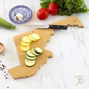 Totally Bamboo Destination Maryland State Shaped Serving and Cutting Board, Includes Hang Tie for Wall Display