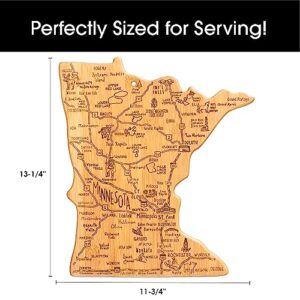 Totally Bamboo Destination Minnesota State Shaped Serving and Cutting Board, Includes Hang Tie for Wall Display