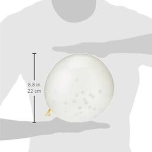 Unique 58114 Clear Party Balloons with White Confetti, 6 in 1 Pack 12"