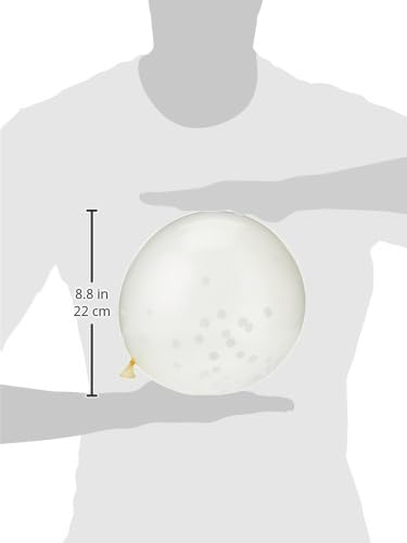 Unique 58114 Clear Party Balloons with White Confetti, 6 in 1 Pack 12"