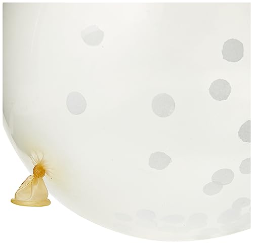 Unique 58114 Clear Party Balloons with White Confetti, 6 in 1 Pack 12"