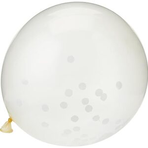 Unique 58114 Clear Party Balloons with White Confetti, 6 in 1 Pack 12"