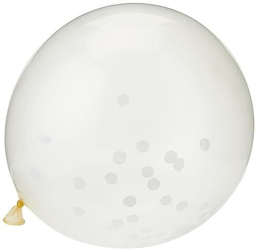 Unique 58114 Clear Party Balloons with White Confetti, 6 in 1 Pack 12"