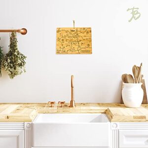 Totally Bamboo Destination Colorado State Shaped Serving and Cutting Board, Includes Hang Tie for Wall Display