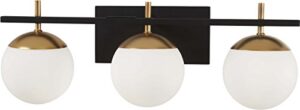 george kovacs p1353-618 alluria 3 light bath, 225 watt total, weathered black w/autumn gold