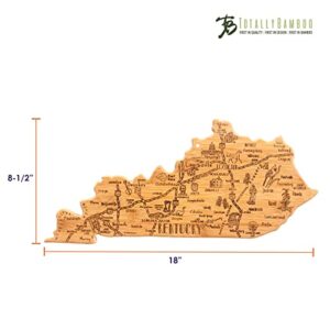 Totally Bamboo Destination Kentucky State Shaped Serving and Cutting Board, Includes Hang Tie for Wall Display