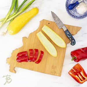 Totally Bamboo Destination Missouri State Shaped Serving and Cutting Board, Includes Hang Tie for Wall Display