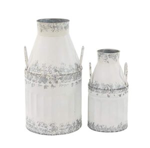 deco 79 metal decorative jars, set of 2 11"w, 20"h, white