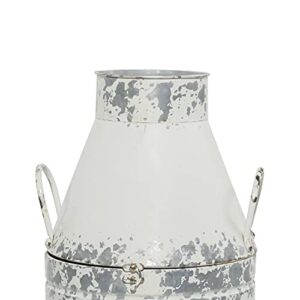 Deco 79 Metal Decorative Jars, Set of 2 11"W, 20"H, White