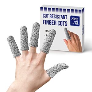 evridwear 20pcs finger cots cut resistant finger sleeves,glove life extender, thumb protectors finger covers fingertip protector for cutting, handicrafts, craft, kitchen, sculpture (1 pack long)