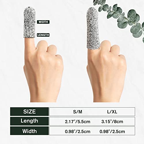 Evridwear 20PCS Finger Cots Cut Resistant Finger Sleeves,Glove Life Extender, Thumb Protectors Finger Covers Fingertip Protector for Cutting, Handicrafts, Craft, Kitchen, Sculpture (1 Pack Long)