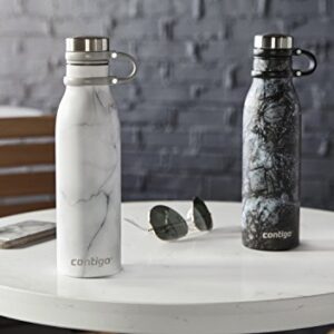 Contigo Matterhorn Vaccum Insulated Stainless Steel Water Bottle with Leak-Proof Chug Cap, Drinks Stay Cold up to 24 Hours or Hot up to 10 Hours, Fits Most Cup Holders, 20oz White Marble