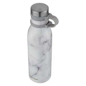 Contigo Matterhorn Vaccum Insulated Stainless Steel Water Bottle with Leak-Proof Chug Cap, Drinks Stay Cold up to 24 Hours or Hot up to 10 Hours, Fits Most Cup Holders, 20oz White Marble