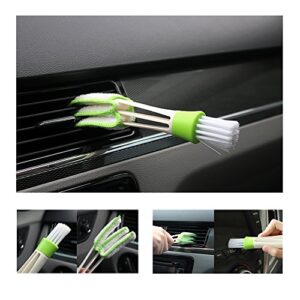 SUBANG 11 Pieces Car Detailing Brush Set for Cleaning Wheels,Interior,Exterior,Leather, Includes 6 Pcs Wooden Handle Boar Hair Automotive Detail Brush,3 Pcs Wire Brush and 2 Pcs Air Conditioner Brush