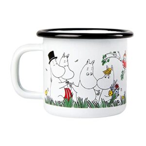 Muurla Enamel Small Moomin Happy Family Mug Cup in White 15cl 5.07fl oz