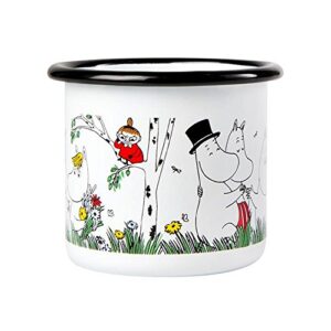 Muurla Enamel Small Moomin Happy Family Mug Cup in White 15cl 5.07fl oz