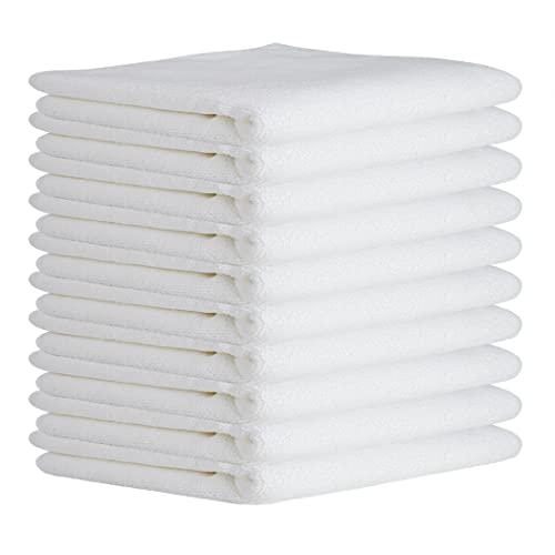 CARTMAN 14 x 14 Inch, 30 Pack, 280GSM Microfiber Cleaning Cloths, Non-Abrasive, Reusable and Washable, All Purpose Cleaning Towels for Household, Car Washing, Drying & Auto Detailing, White