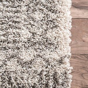 nuLOOM Hurley Tribal Shag Area Rug, 6' 7" x 9', Ivory