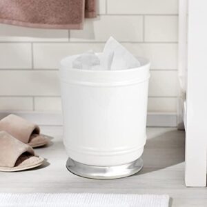 Popular Bath Waste Basket, Isabella Collection, White/Chrome