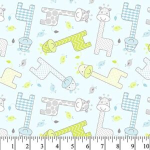 baby giraffes flannel fabric, 1.5 yard precuts