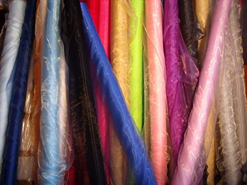 mds Set of 10 Yard Bridal Solid Sheer Organza Fabric Bolt for Wedding Dress,Fashion, Crafts, Decorations Silky Shiny Organza 44”- Light Teal