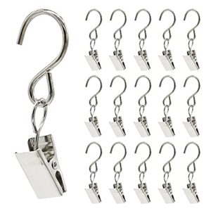 renashed 50 pack curtain clip string hanger outdoor indoor photo hook stainless steel hook silver (silver)