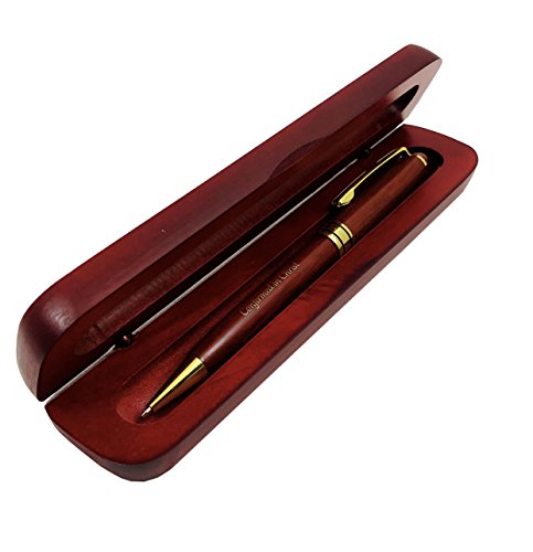 Confirmation Gift Set, Confirmed in Christ Wood and metal gold pen set with matching case, engraved with a special inspirational message