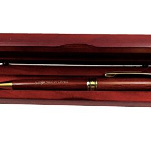 Confirmation Gift Set, Confirmed in Christ Wood and metal gold pen set with matching case, engraved with a special inspirational message