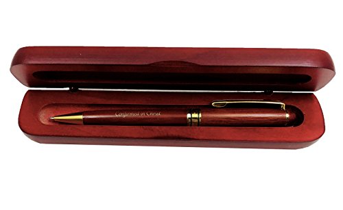 Confirmation Gift Set, Confirmed in Christ Wood and metal gold pen set with matching case, engraved with a special inspirational message