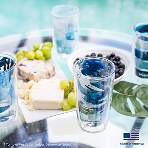 Tervis Made in USA Double Walled Crystal Clear Tabletop Insulated Tumbler Cup Keeps Drinks Cold & Hot, 16oz - 4pk, Clear