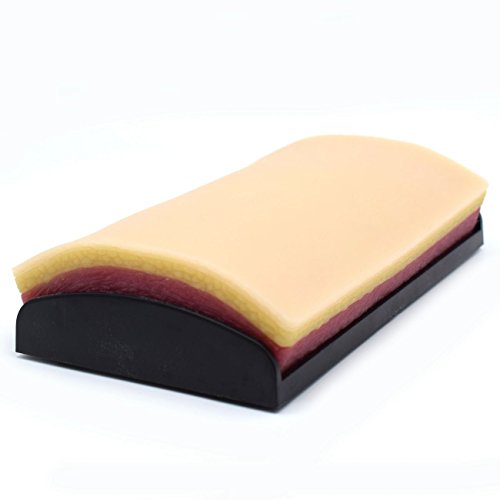 Training Suture Pad Skin Model Practice with Curved Base, Anti-Slip Rubber Stoppers, 3 Layers, Reusable for Student Nurse,Reusable and Durable (7" X 4.3" X 1")