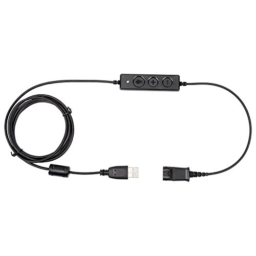 VoiceJoy USB Adapter Compatible with Any Plantronics or VoiceJoy Wired Headset with a QD and Includes Volume Control and Mute Functionality (Connect Headset to PC, Laptop and Softphones)