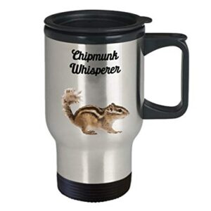 SpreadPassion Chipmunk Whisperer Travel Mug - Funny Tea Hot Cocoa Coffee Insulated Tumbler Cup - Novelty Birthday Christmas Gag Gifts Idea