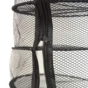 9 Inch 5 Level Micro Hanging Dry Net Indoor/Closet Drying Rack for Herbs, Plants, Organizer, Freshner - Black Mash Screen with Top-to-Bottom Zipper - Apartment Size with Zipped Storage Pouch