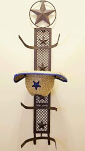 bestgiftever metal star 4 cowboy hat rack fold-up wall hanging decoration rustic western style