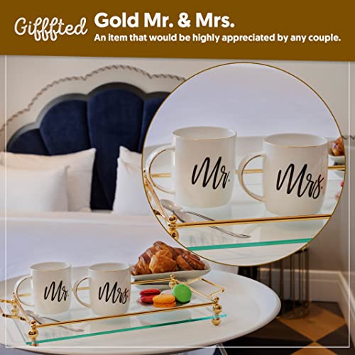 Triple Gifffted Couples Gifts for Christmas, Wedding Anniversary, Engagement - Valentines Day Mr and Mrs Mugs Couple Gift for Husband and Wife, His/Hers, Men/Women, Him/Her, Bride & Groom, Newlywed